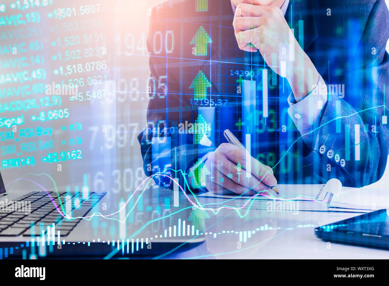 Stock market or forex trading graph and candlestick chart suitable for ...