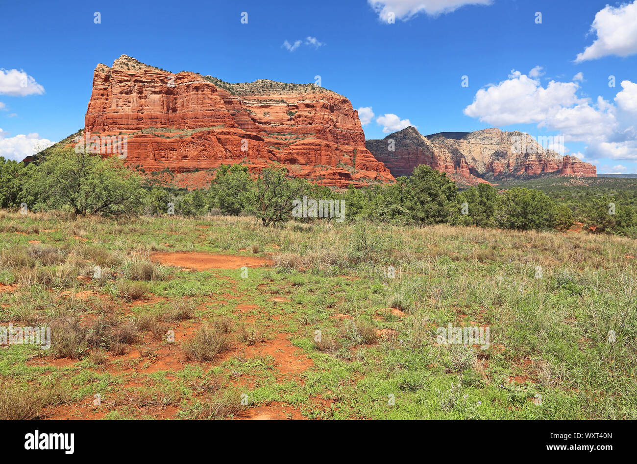 Courthouse Butte on meadow - Sedona, Arizona Stock Photo - Alamy
