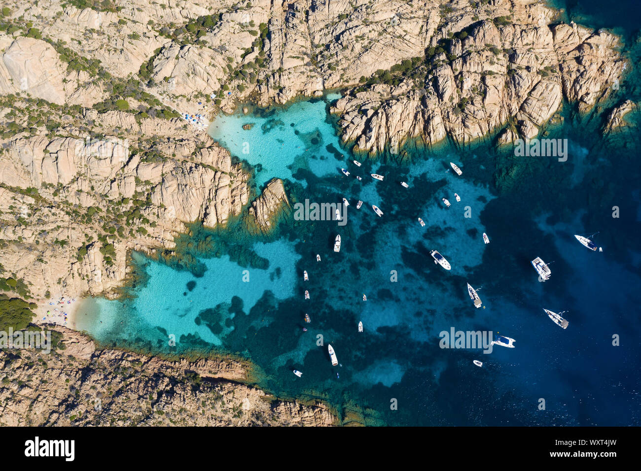 View from above, stunning aerial view of Cala Coticcio also known as ...