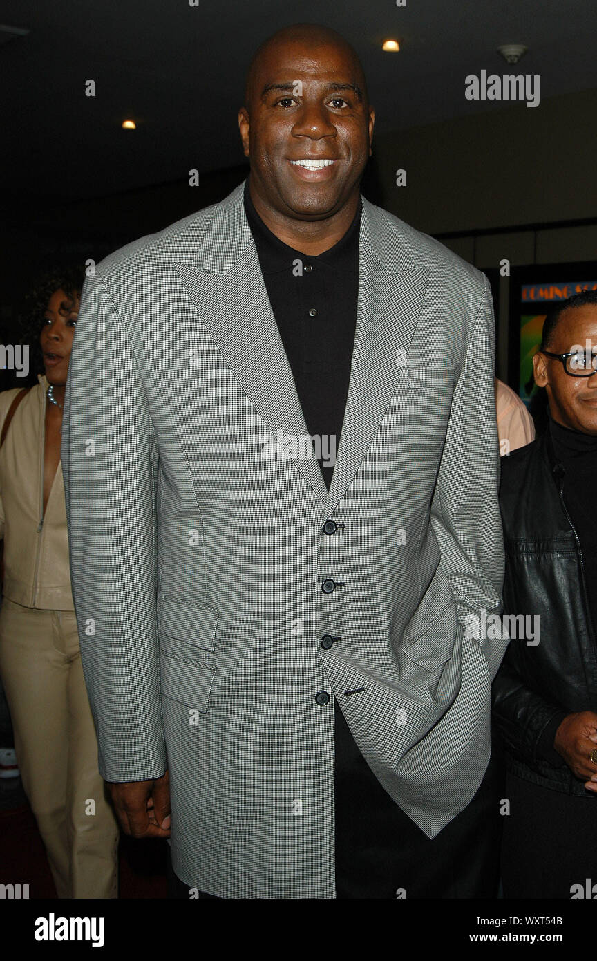 Magic Johnson at the Los Angeles Premiere of "Roll Bounce" held at The ...