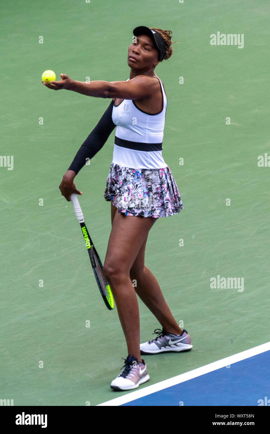 Venus Williams of USA competing in the first round of the Women's ...