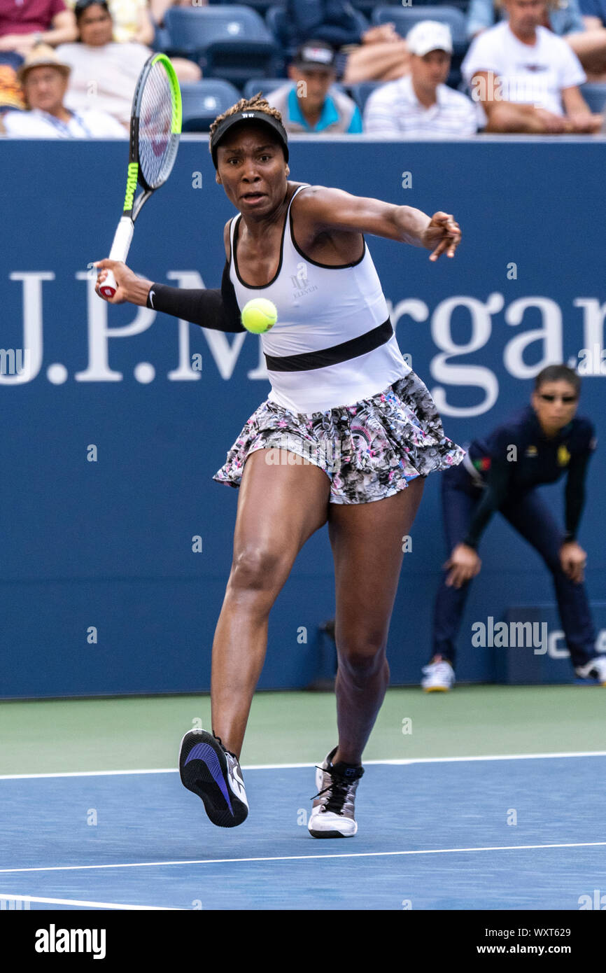 Venus Williams of USA competing in the first round of the Women's ...