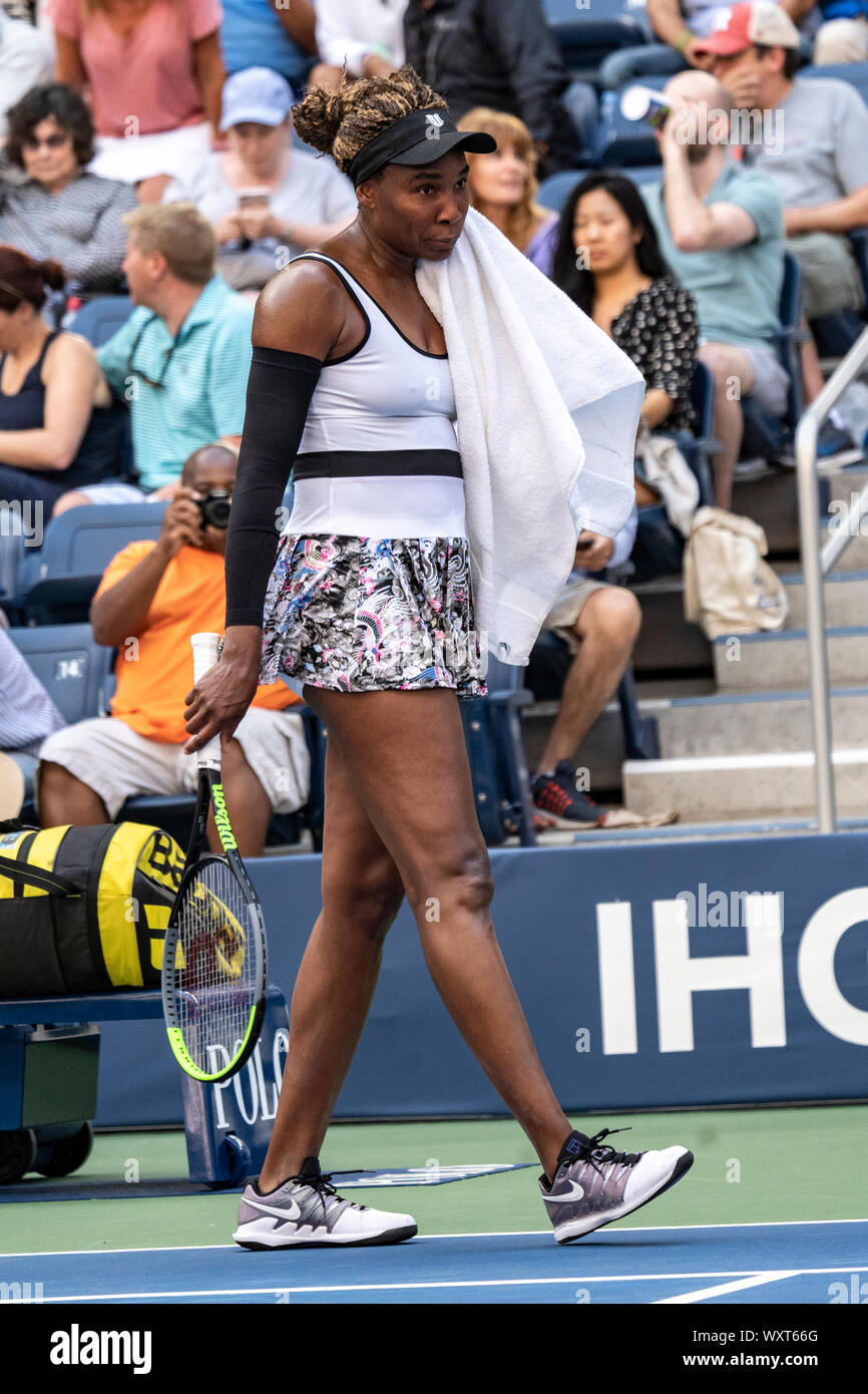 Venus Williams of USA competing in the first round of the Women's ...