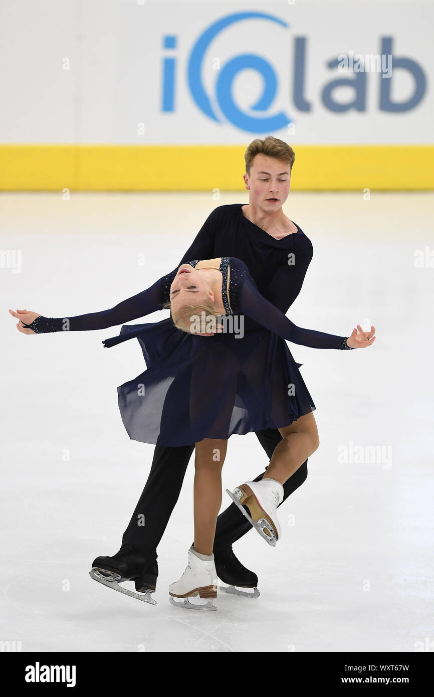 Ekaterina MIRONOVA & Evgenii USTENKO, from Russia perform in the Senior Ice Dance, Free Dance ...