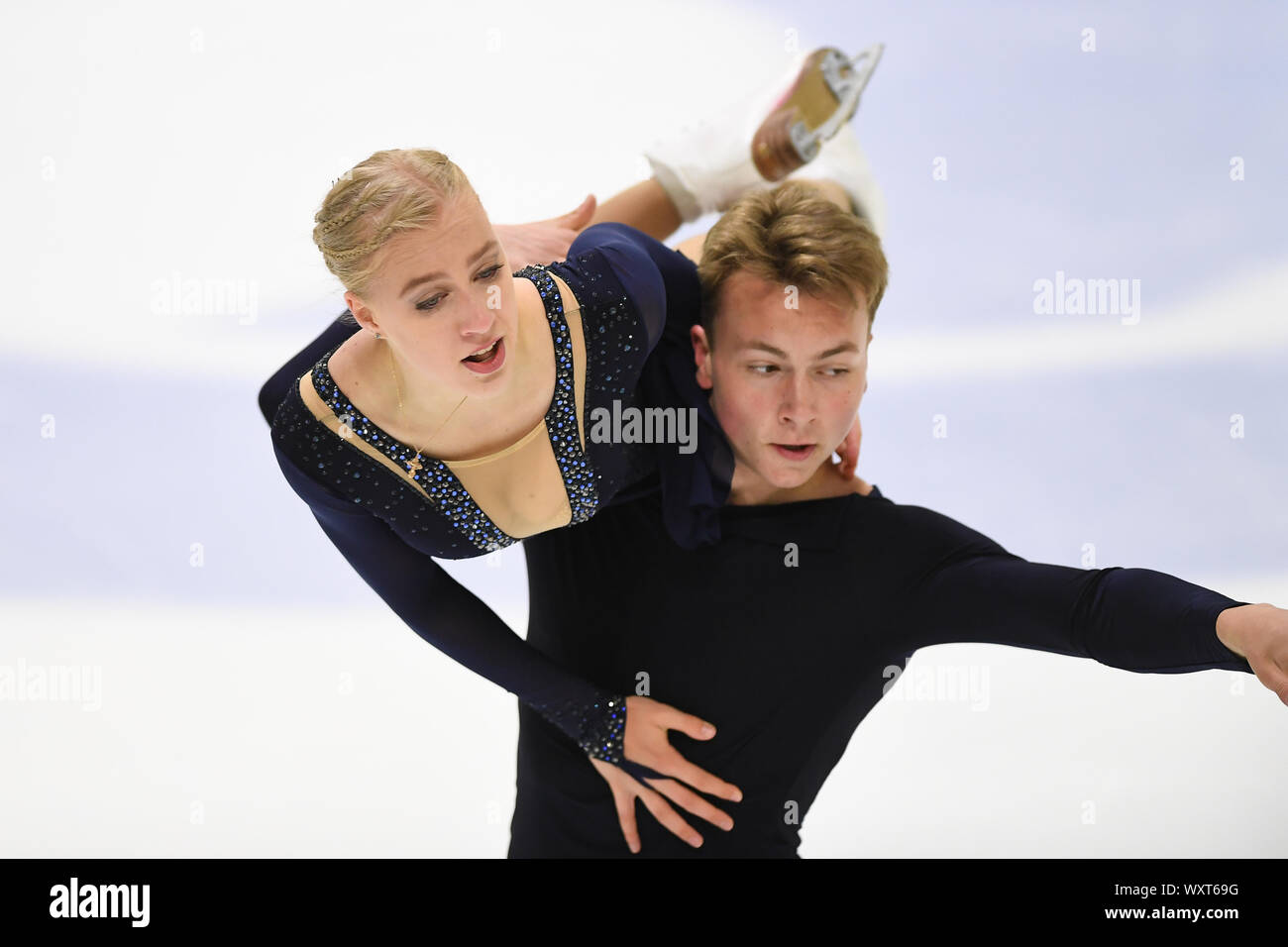 Ekaterina MIRONOVA & Evgenii USTENKO, from Russia perform in the Senior Ice Dance, Free Dance ...