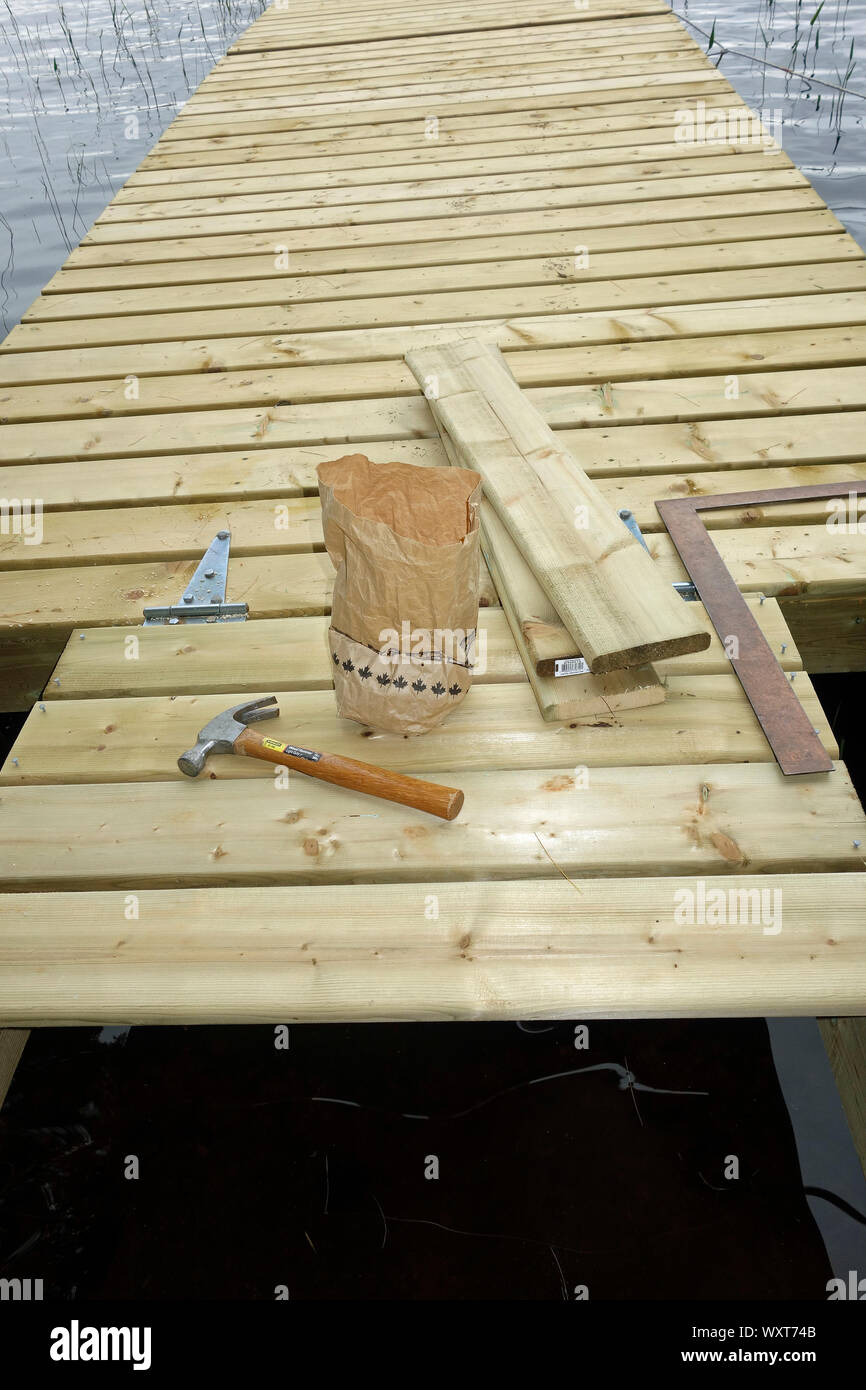 Building a dock or wharf Stock Photo - Alamy