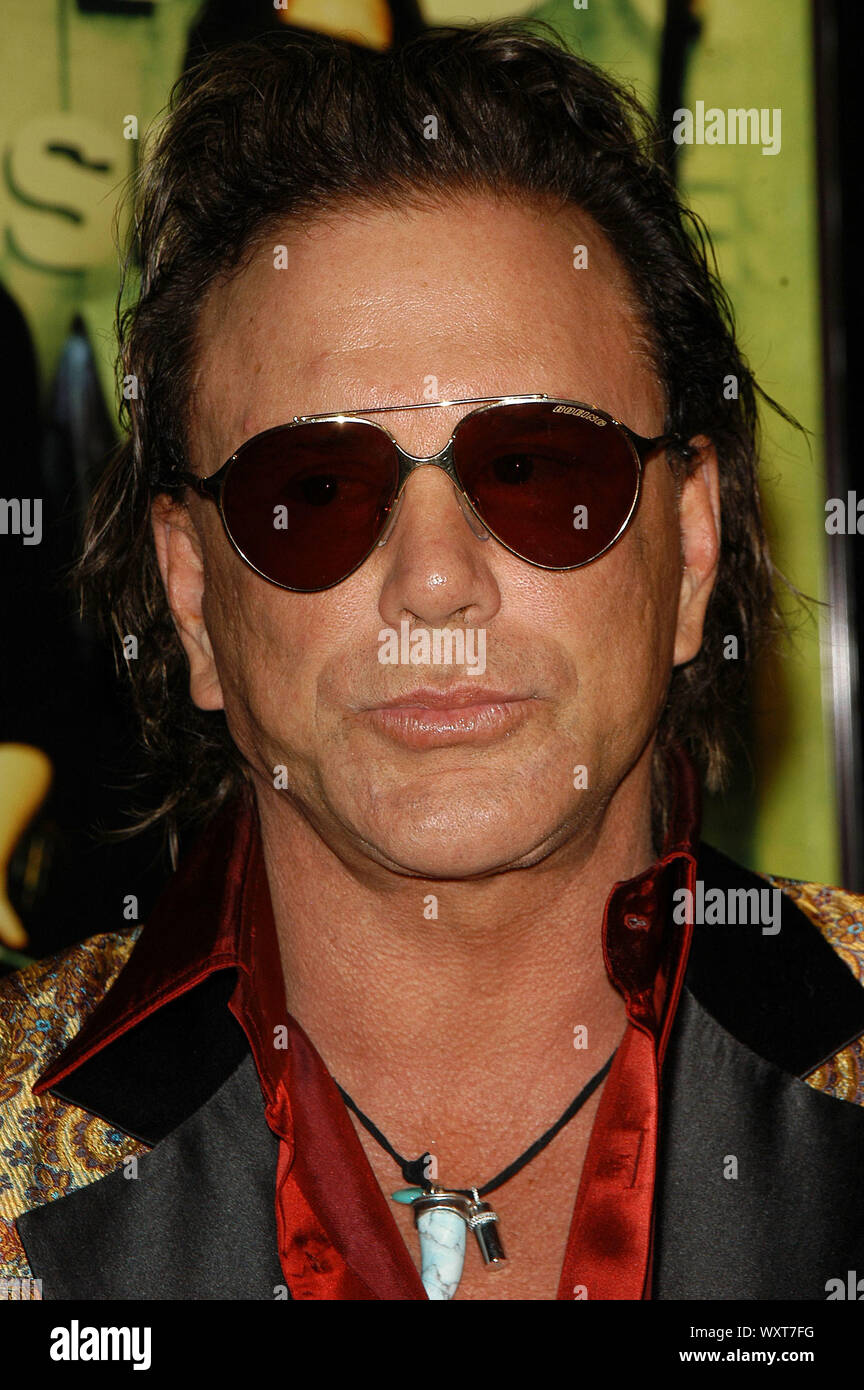 Mickey Rourke at the Los Angeles Premiere of "Domino" held at the Mann ...