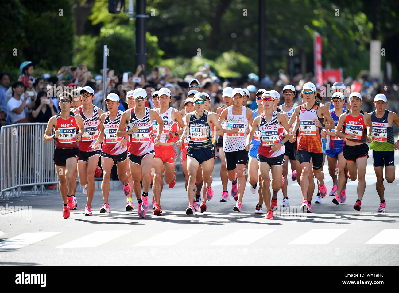Tokyo, Japan. 15th Sep, 2019. Runners compete during the Marathon Grand ...