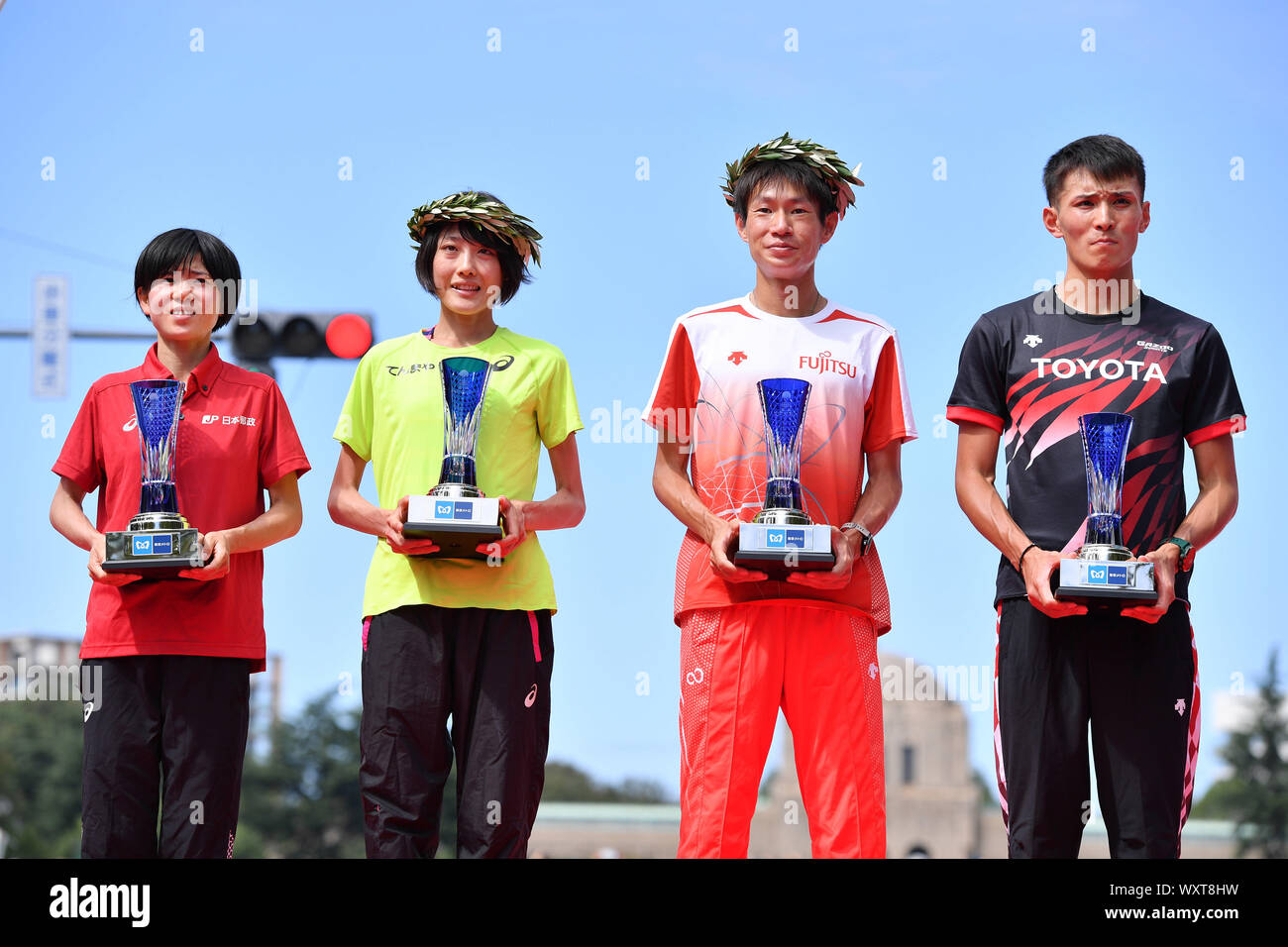Tokyo, Japan. 15th Sep, 2019. Ayuko Suzuki (left), Honami Maeda (second from left), Shogo ...