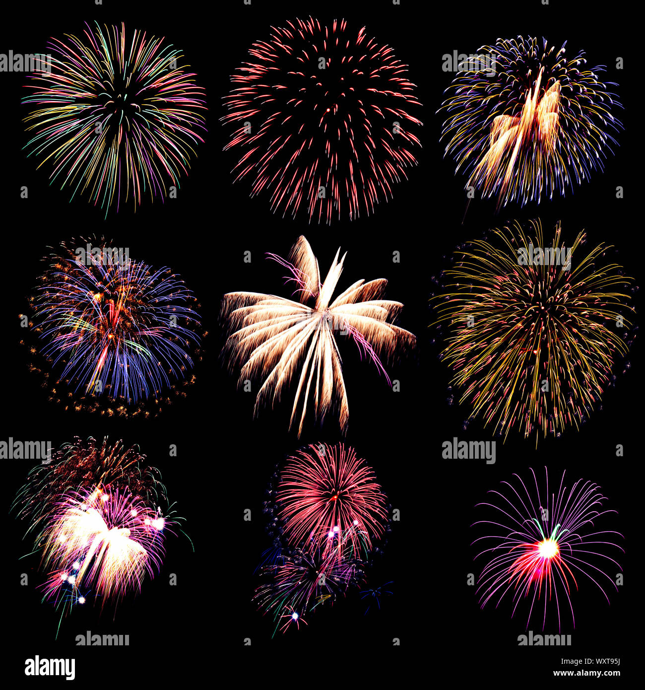 Firework collection and beautiful many fireworks, Fireworks light up ...