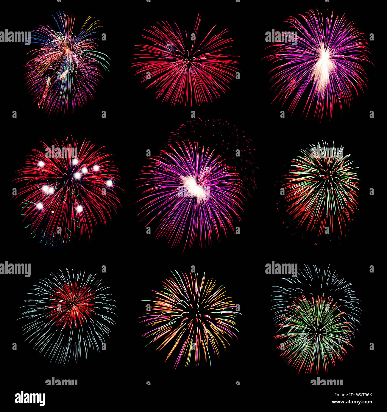 Firework collection and beautiful many fireworks, Fireworks light up ...