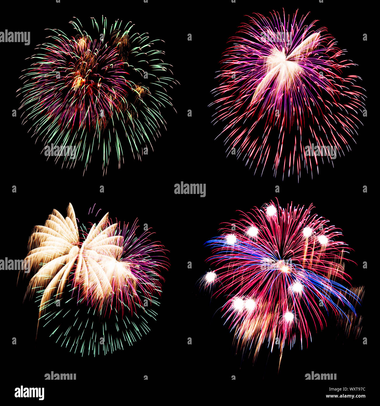 Firework collection and beautiful many fireworks, Fireworks light up ...