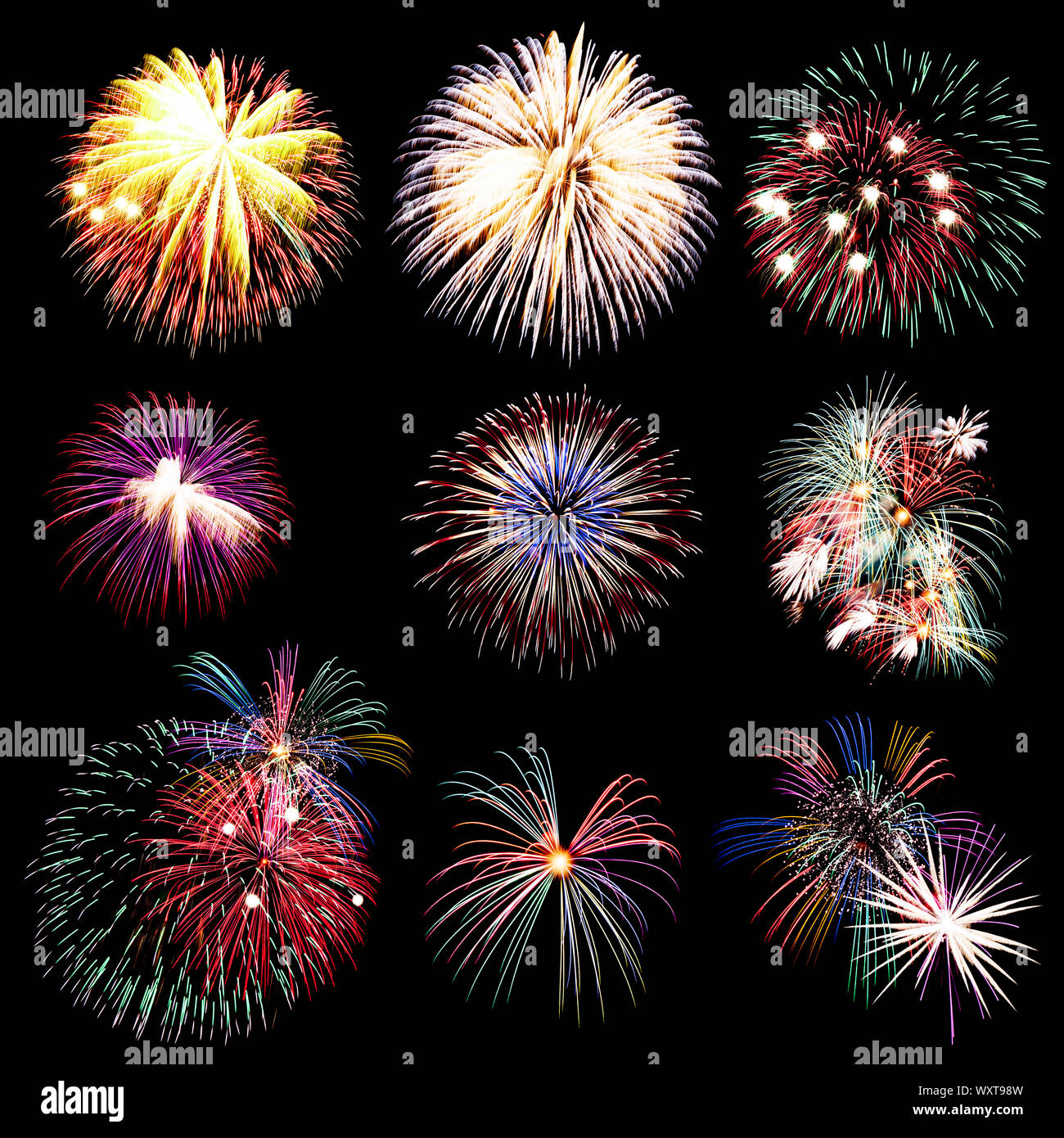 Firework collection and beautiful many fireworks, Fireworks light up ...