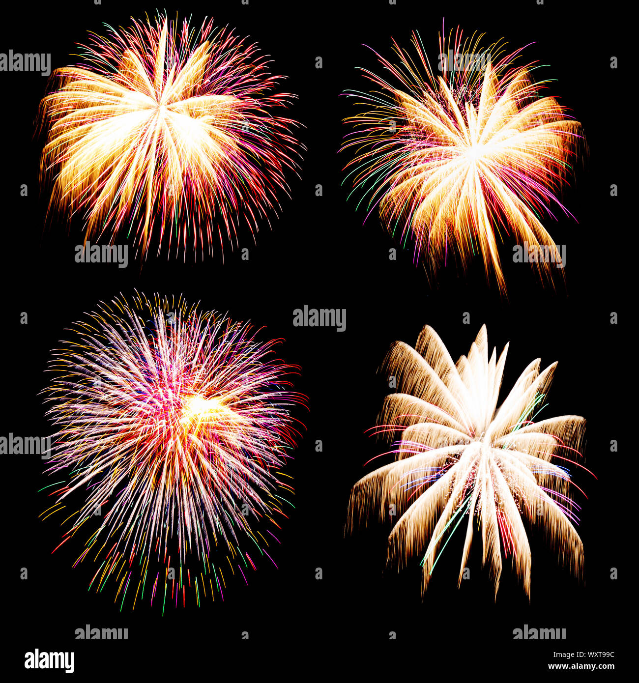 Firework collection and beautiful many fireworks, Fireworks light up ...