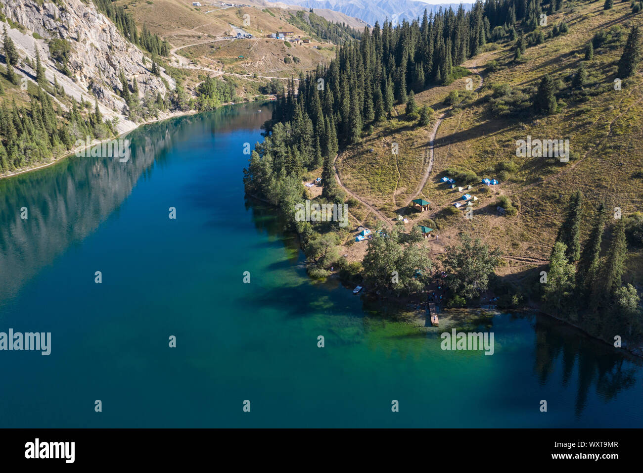 Aerial view of the first Kolsay lake in Kazakhstan Stock Photo - Alamy