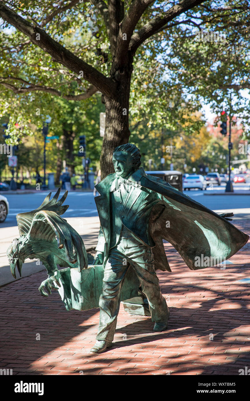 Edgar allan poe statue boston hi-res stock photography and images - Alamy