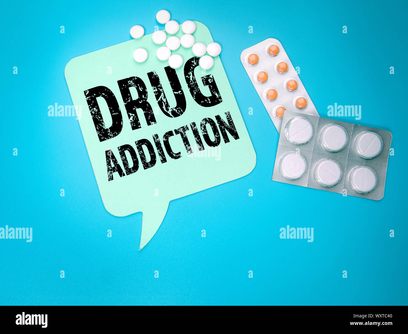 Drug Addiction. Speech bubble Stock Photo - Alamy