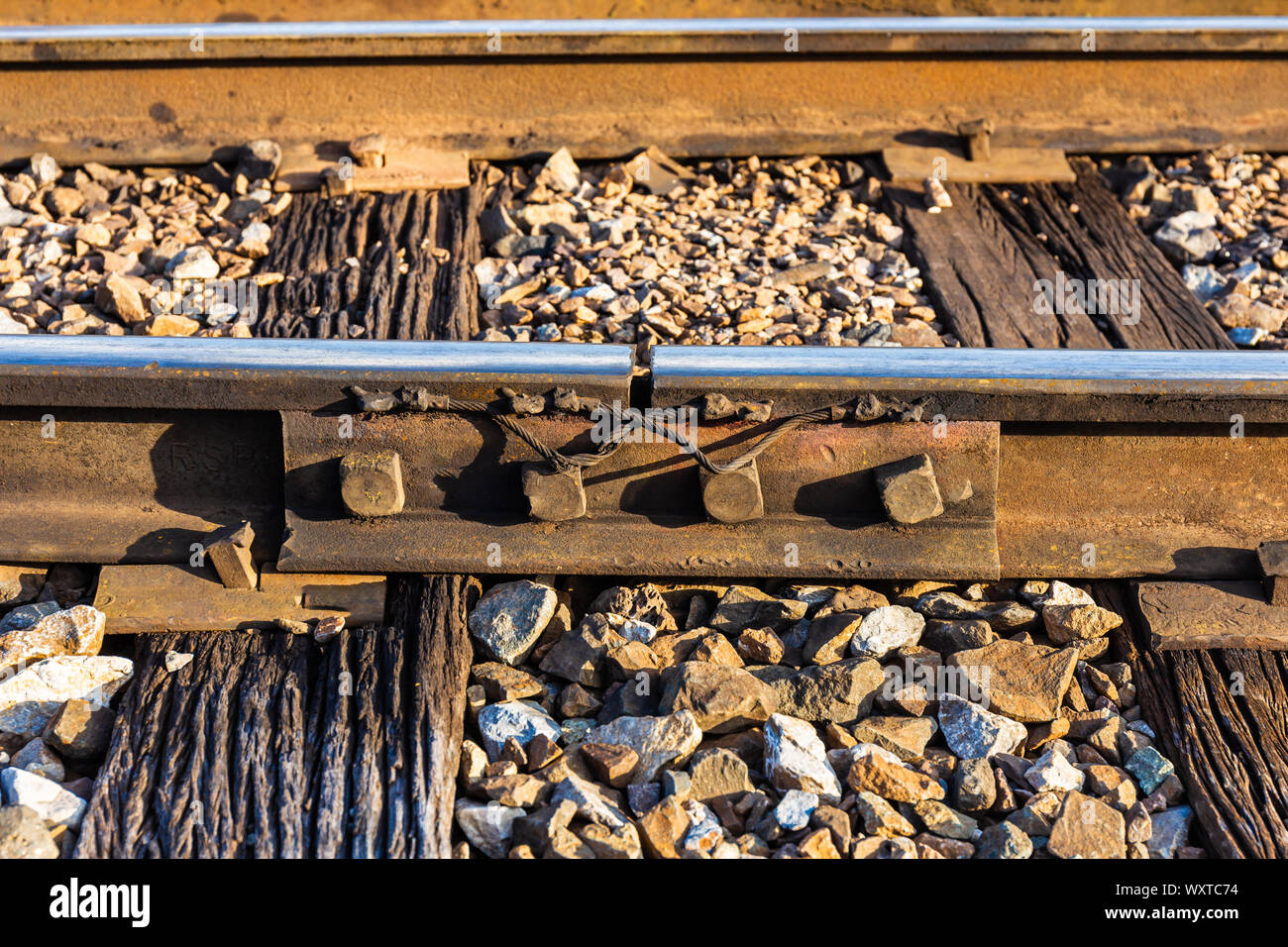 Rail tracks junction point hi-res stock photography and images - Alamy