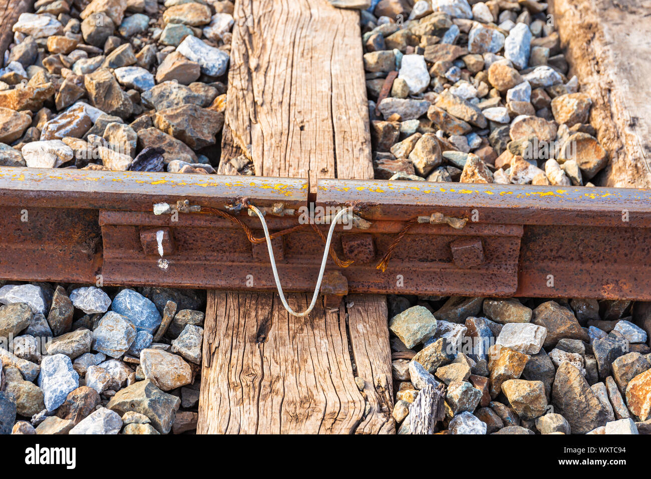 Rail tracks junction point hi-res stock photography and images - Alamy
