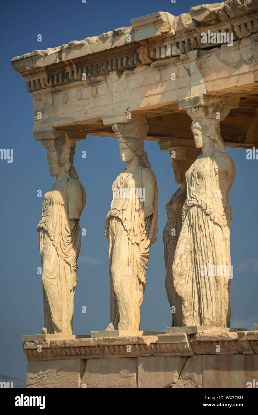 Erechtheion temple with Porch of the Caryatids, Acropolis of Athens ...