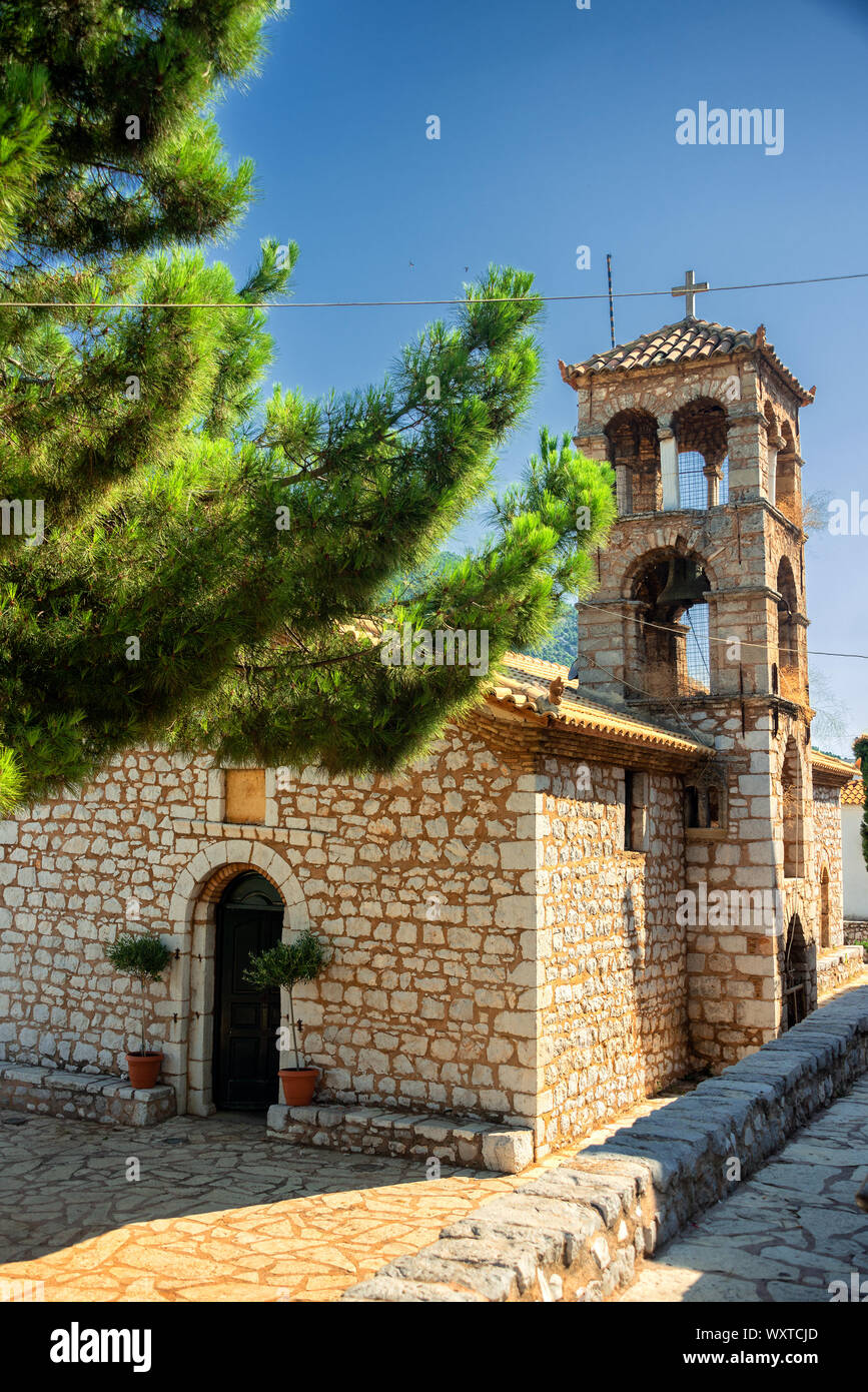 View of Little old Chapel in Sofiko, Peleponnes, Greece Stock Photo - Alamy