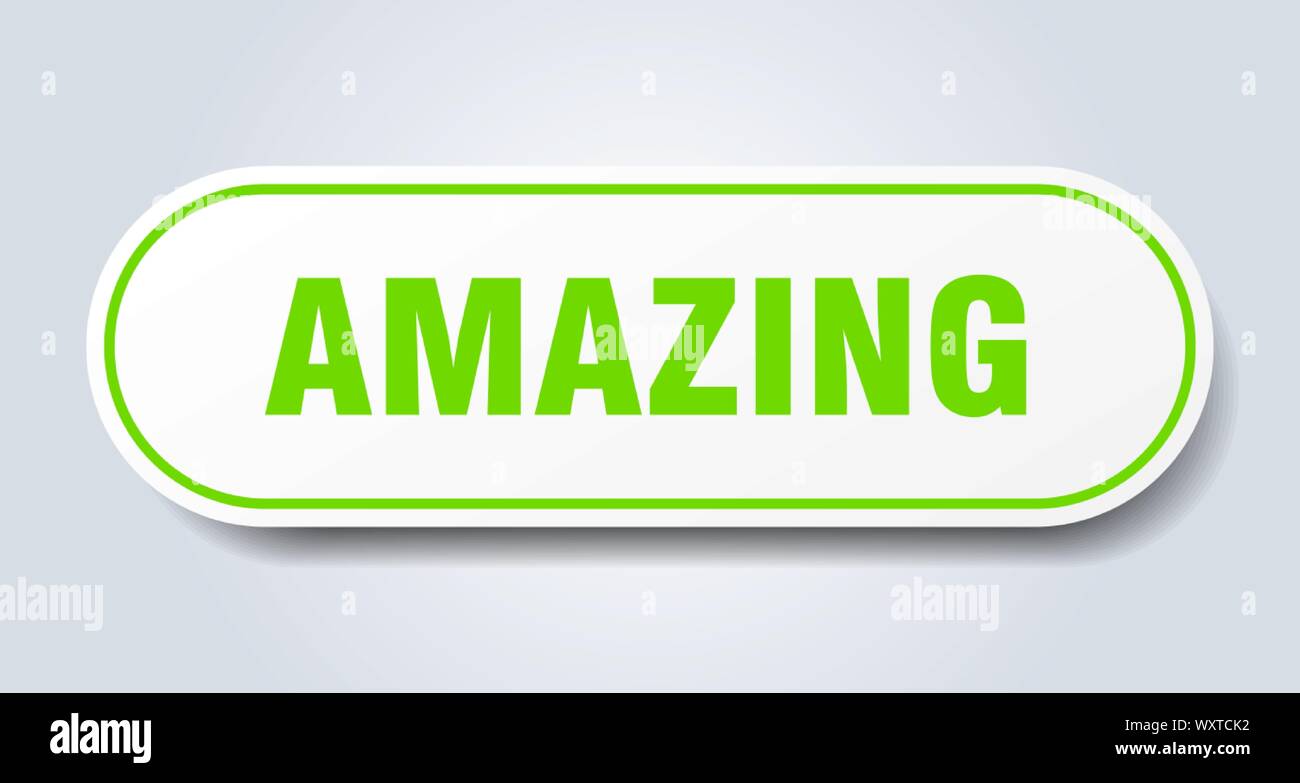 amazing sign. amazing rounded green sticker. amazing Stock Vector Image ...