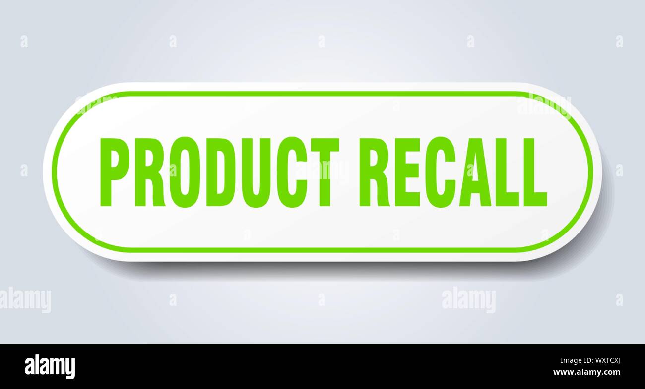 product recall sign. product recall rounded green sticker. product ...