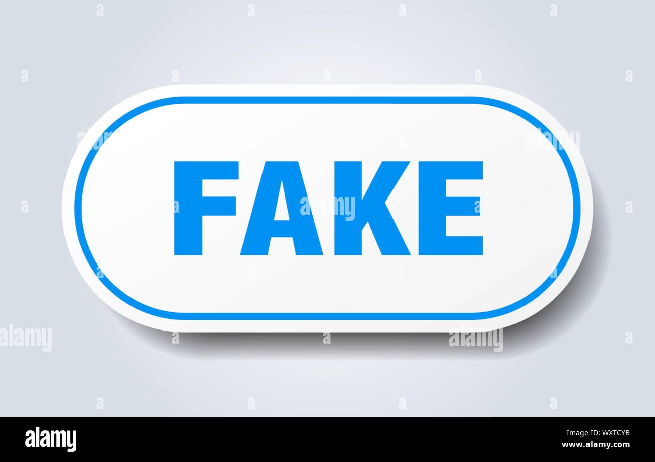 fake sign. fake rounded blue sticker. fake Stock Vector Image & Art - Alamy