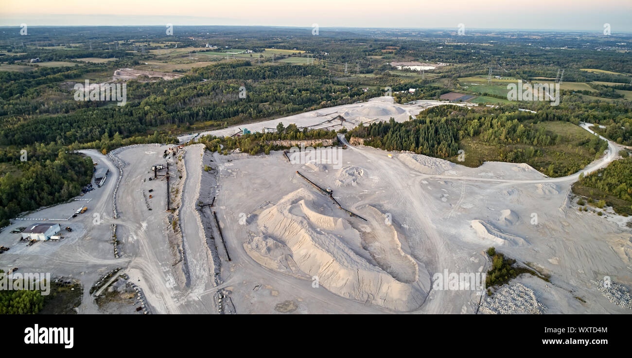 Aerial view of open pit sand quarries hi-res stock photography and ...