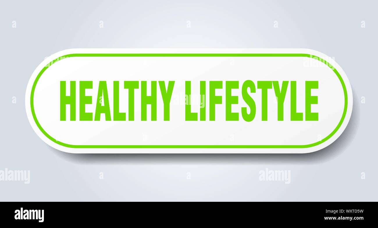 healthy lifestyle sign. healthy lifestyle rounded green sticker ...