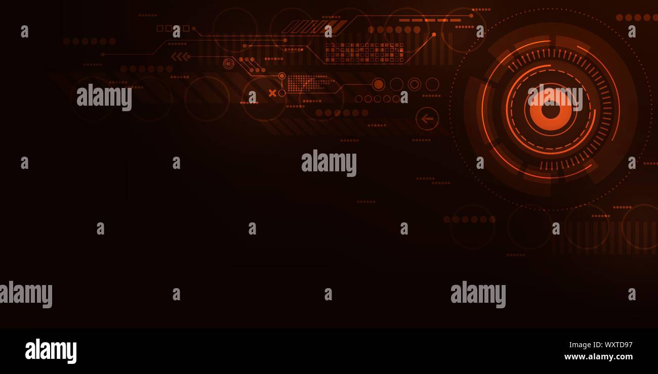 Digital operation interface on a dark orange background Stock Vector ...