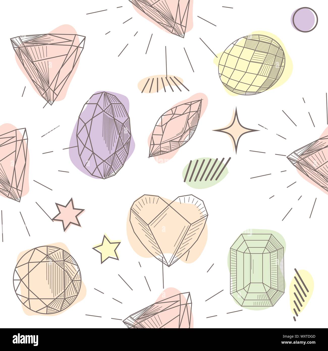 Seamless pastel diamonds pattern. Background with colorful gemstones ...