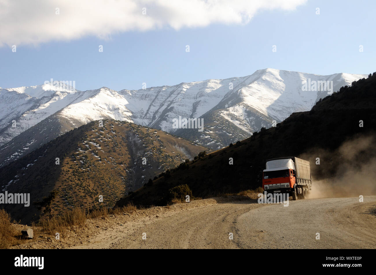 Truck en route along the Pamir Highway Stock Photo - Alamy