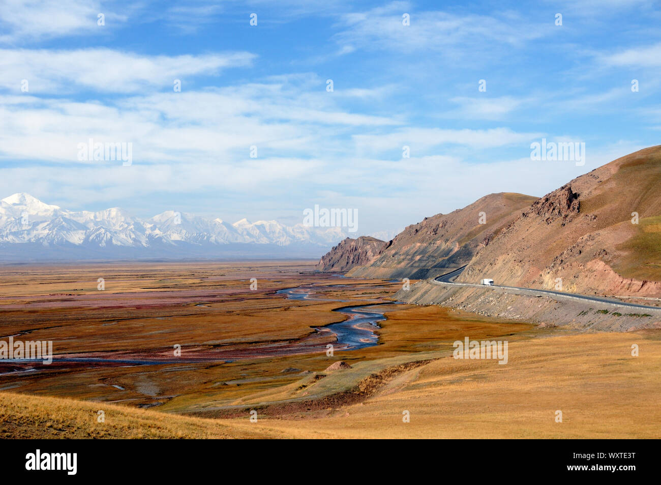 Truck en route along the Pamir Highway Stock Photo - Alamy