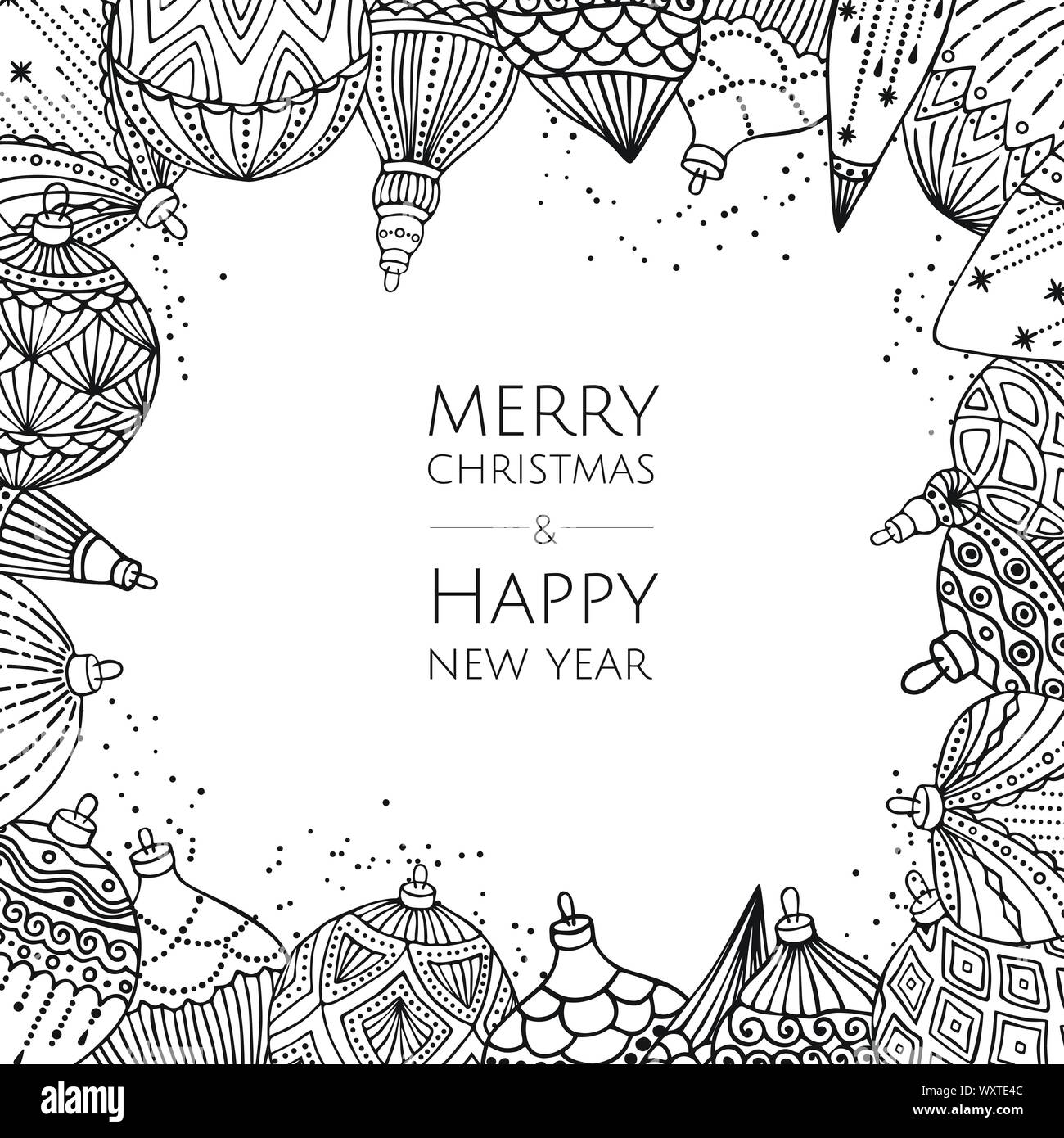 Merry Christmas and Happy New Year. Xmas background with Christmas tree ...