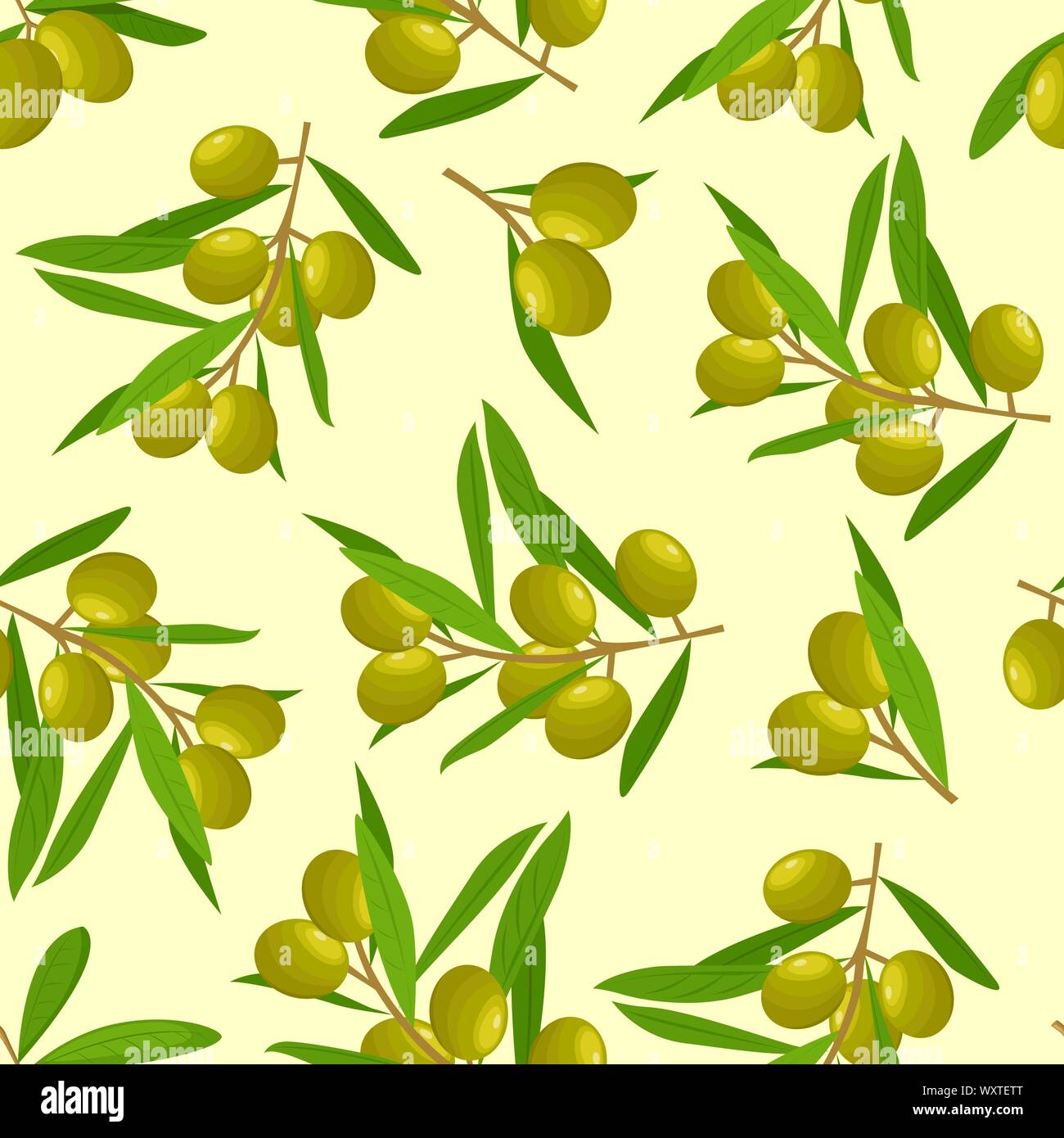 Branches olive tree seamless Stock Vector Images - Alamy