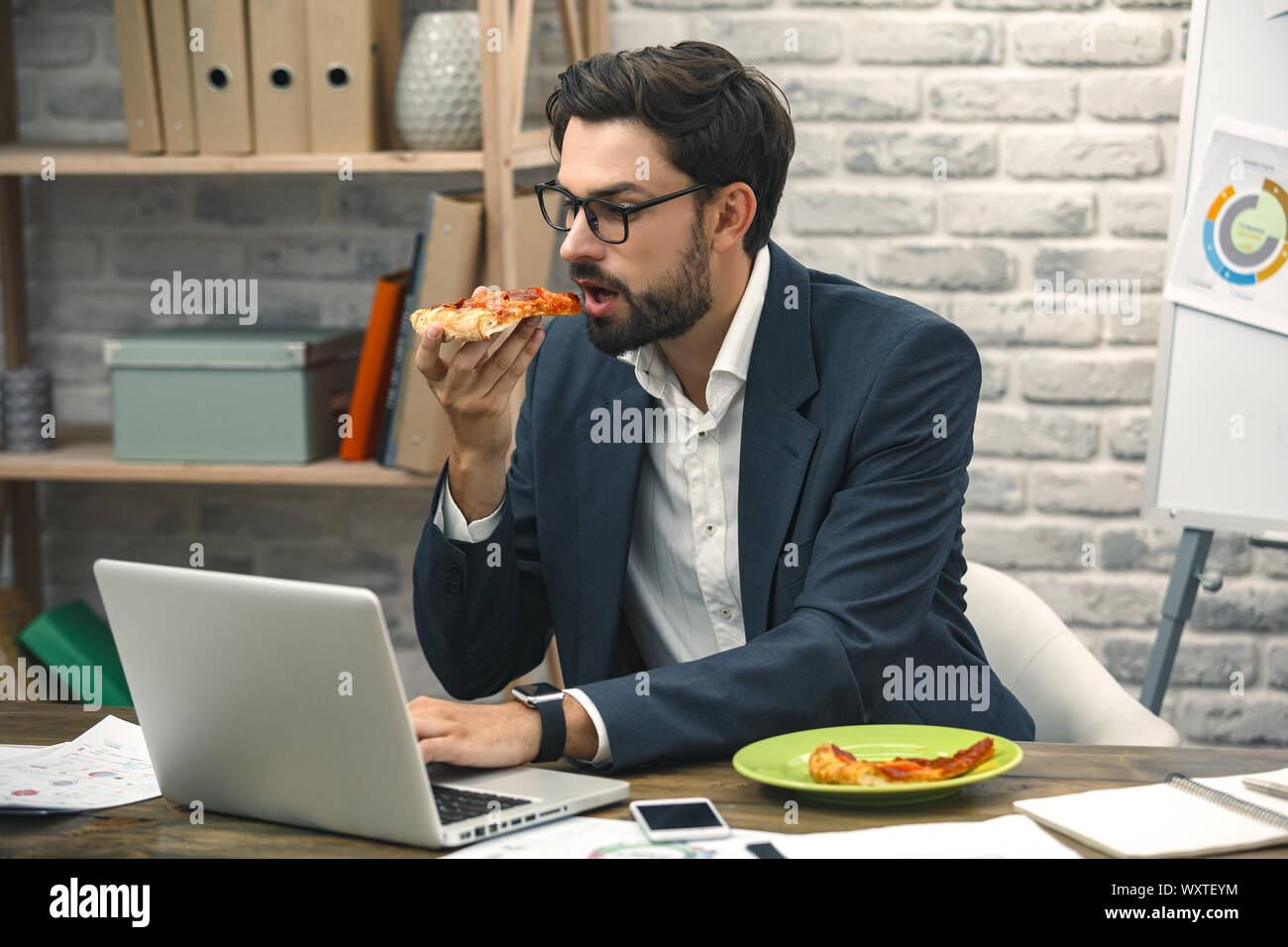 Business man middle aged working in the office Stock Photo - Alamy