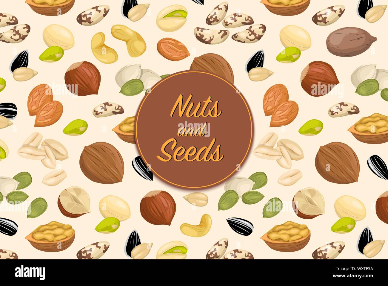 Raw pumpkin seeds background food Stock Vector Images - Alamy