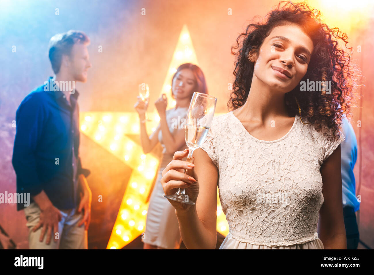 Friends dancing group young colleagues hi-res stock photography and ...