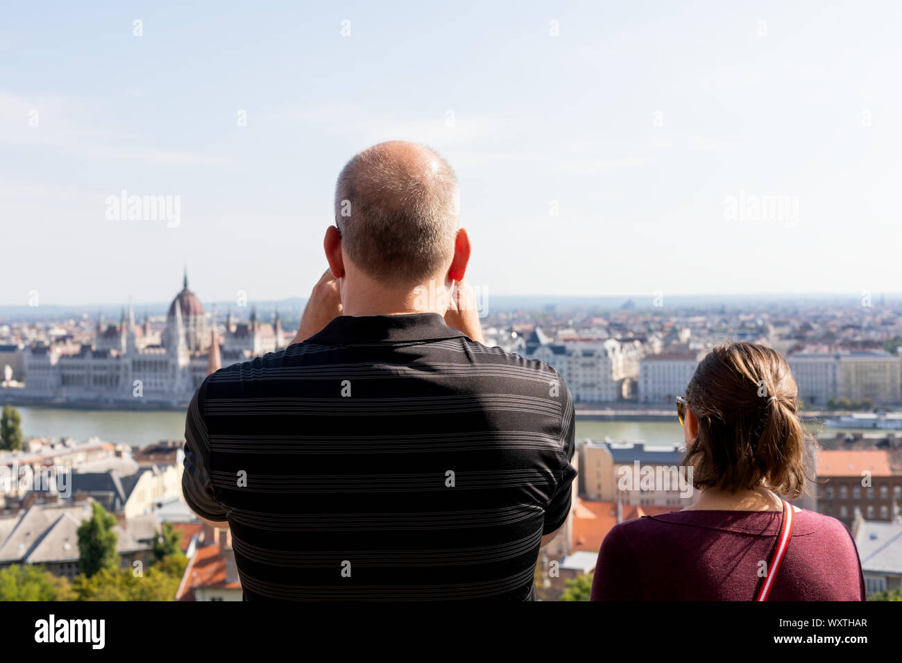 People enjoying the beautiful Budapest view Stock Photo - Alamy