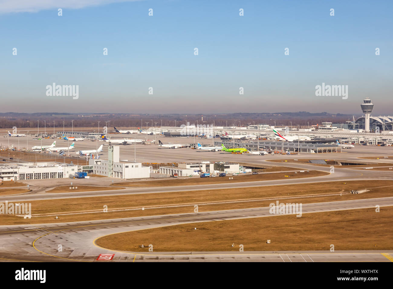 Aerial view terminal munich hi-res stock photography and images - Alamy