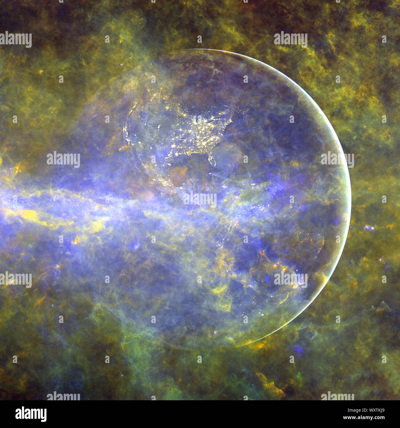 Beautiful view of earth from space. Elements of this image furnished by ...