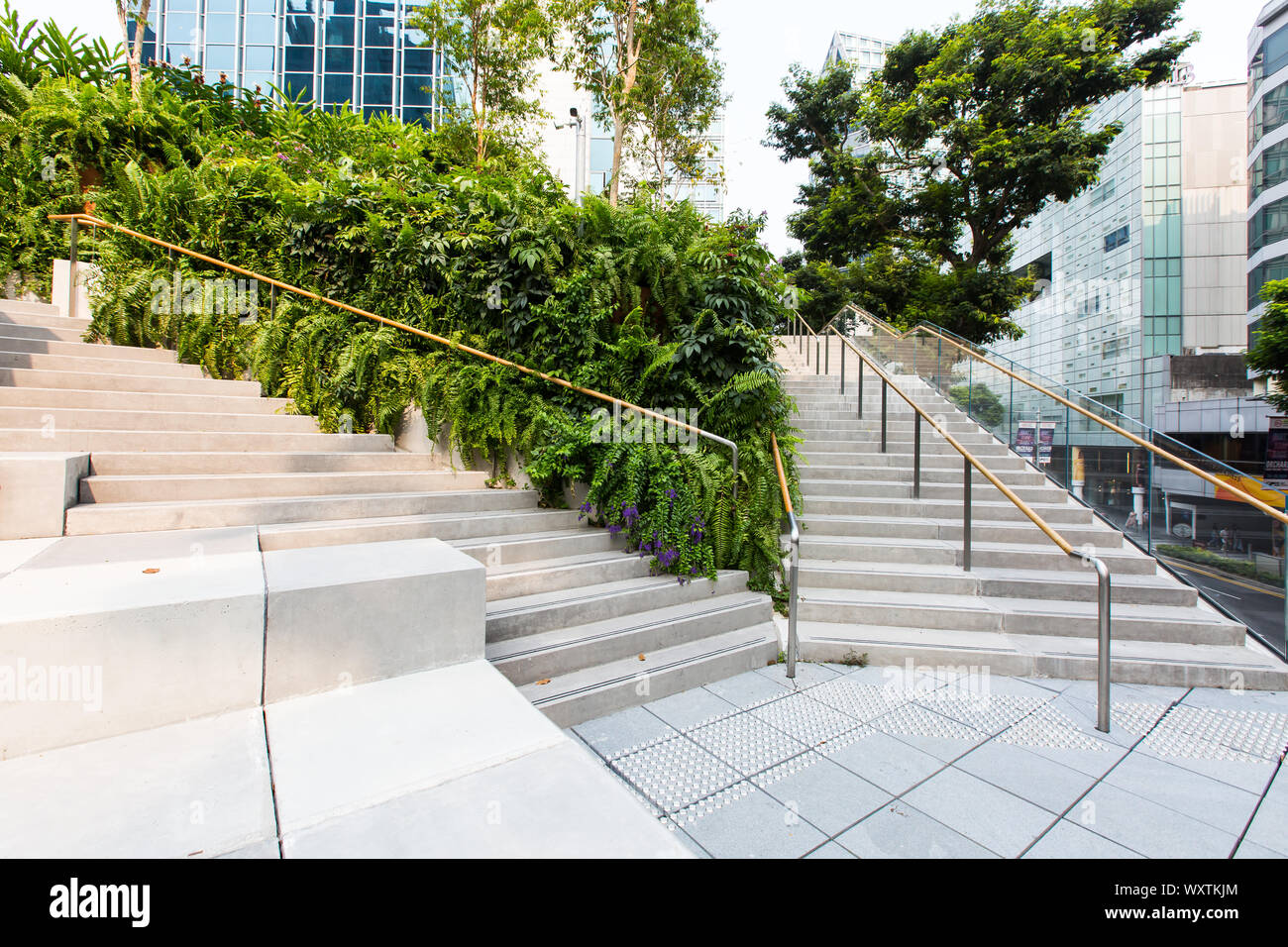 Rooftop of the building is open to the public and is sloped to create ...