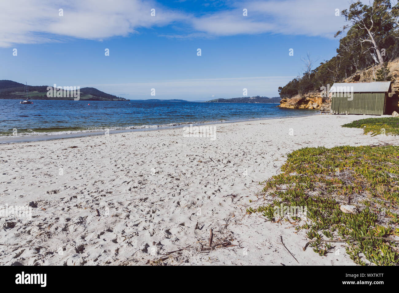HOBART, AUSTRALIA - September 9th, 2019: view of Conningham Beach in ...
