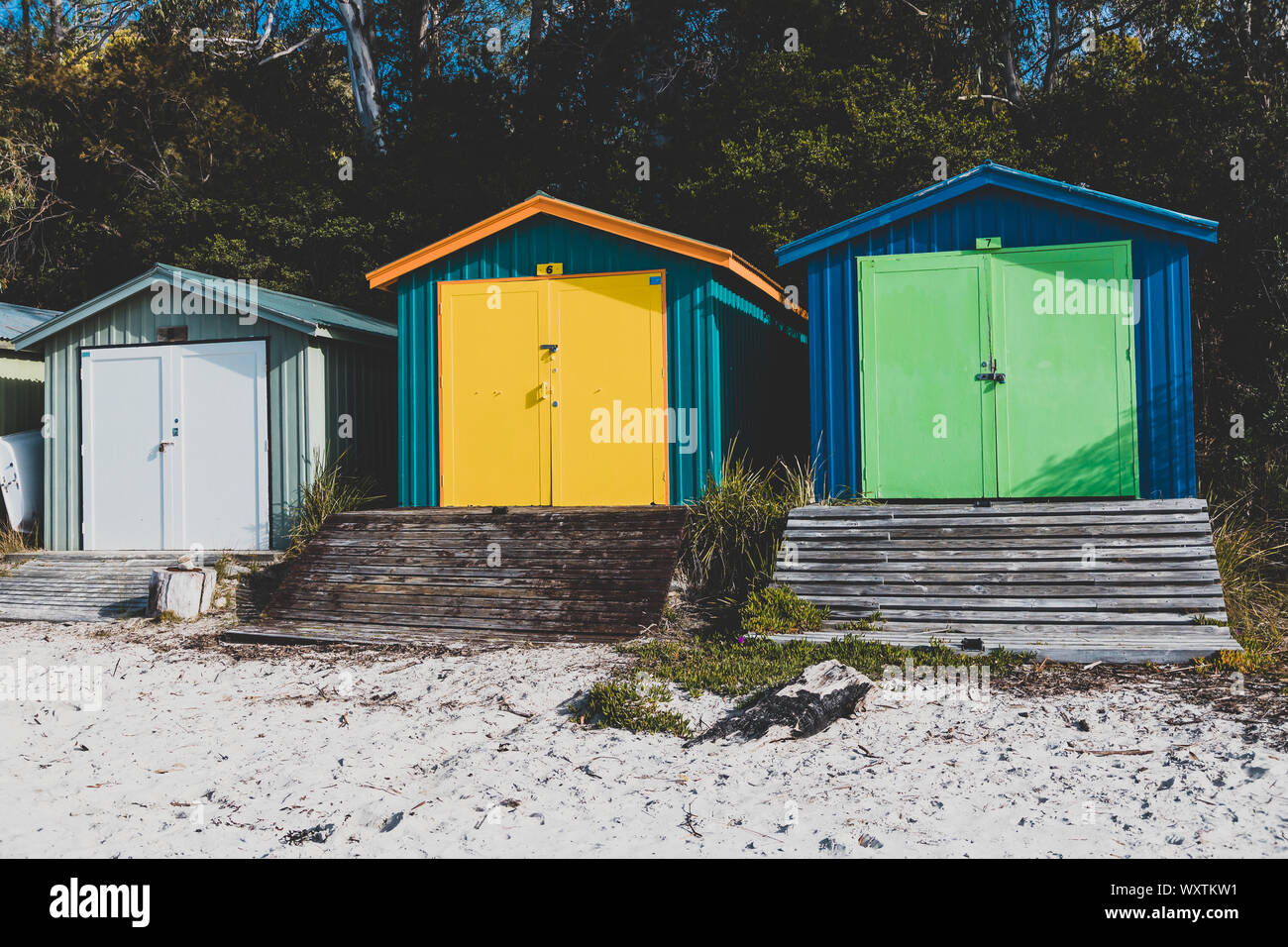 HOBART, AUSTRALIA - September 9th, 2019: the typical colorful beach ...