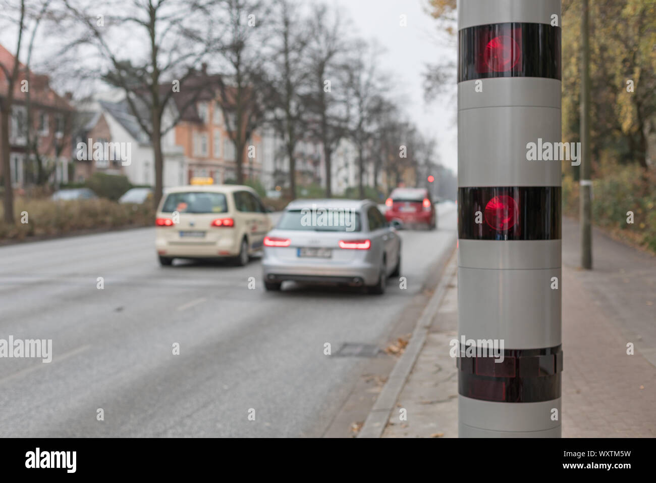 speed camera column in Germany Stock Photo - Alamy