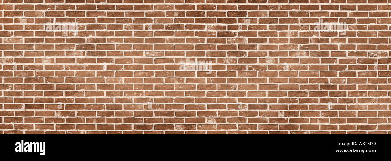 Panoramic red brick wall pattern texture background. Wide panorama of ...
