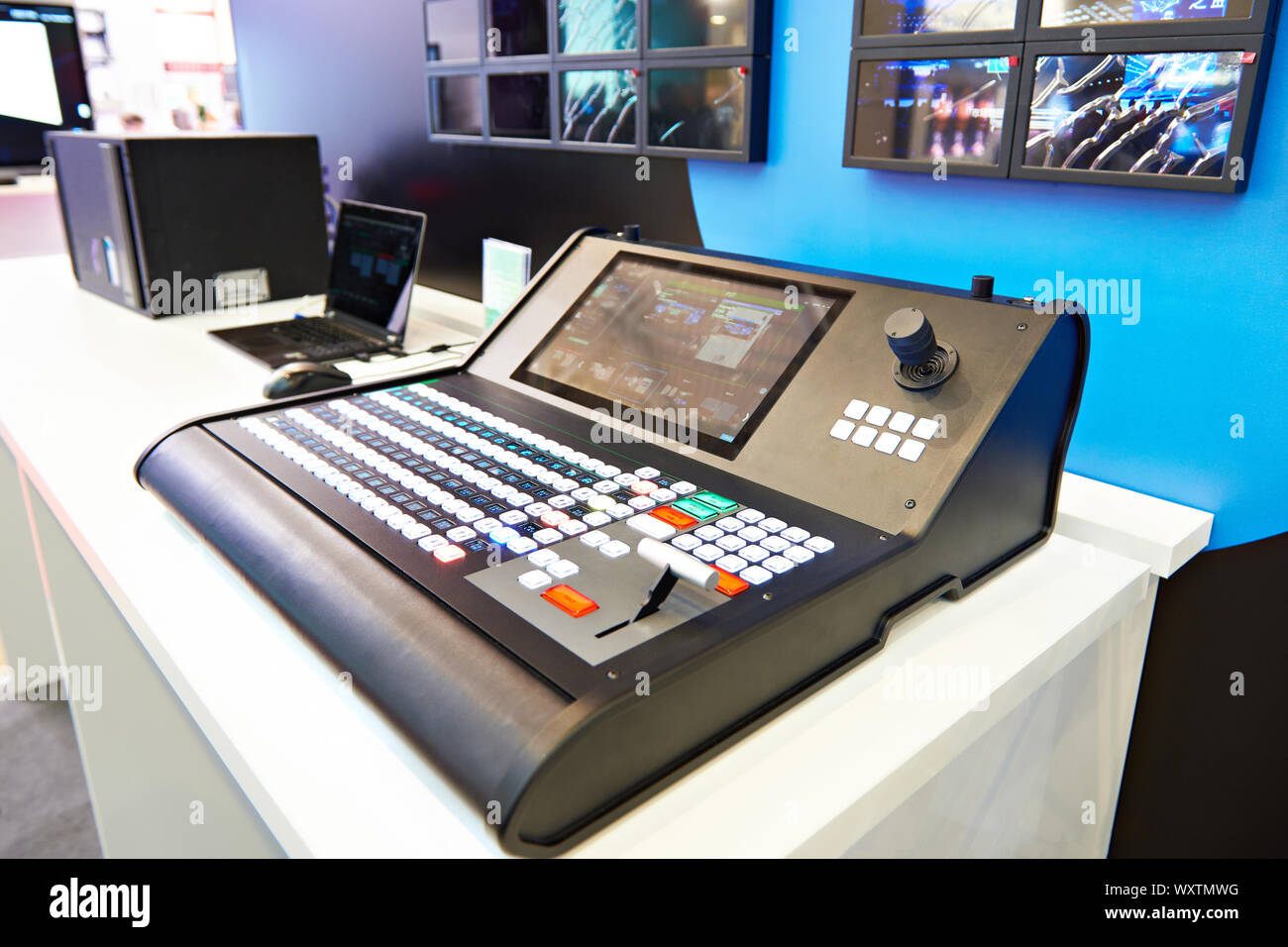 Remote control console for vision mixer LED video processor Stock Photo ...