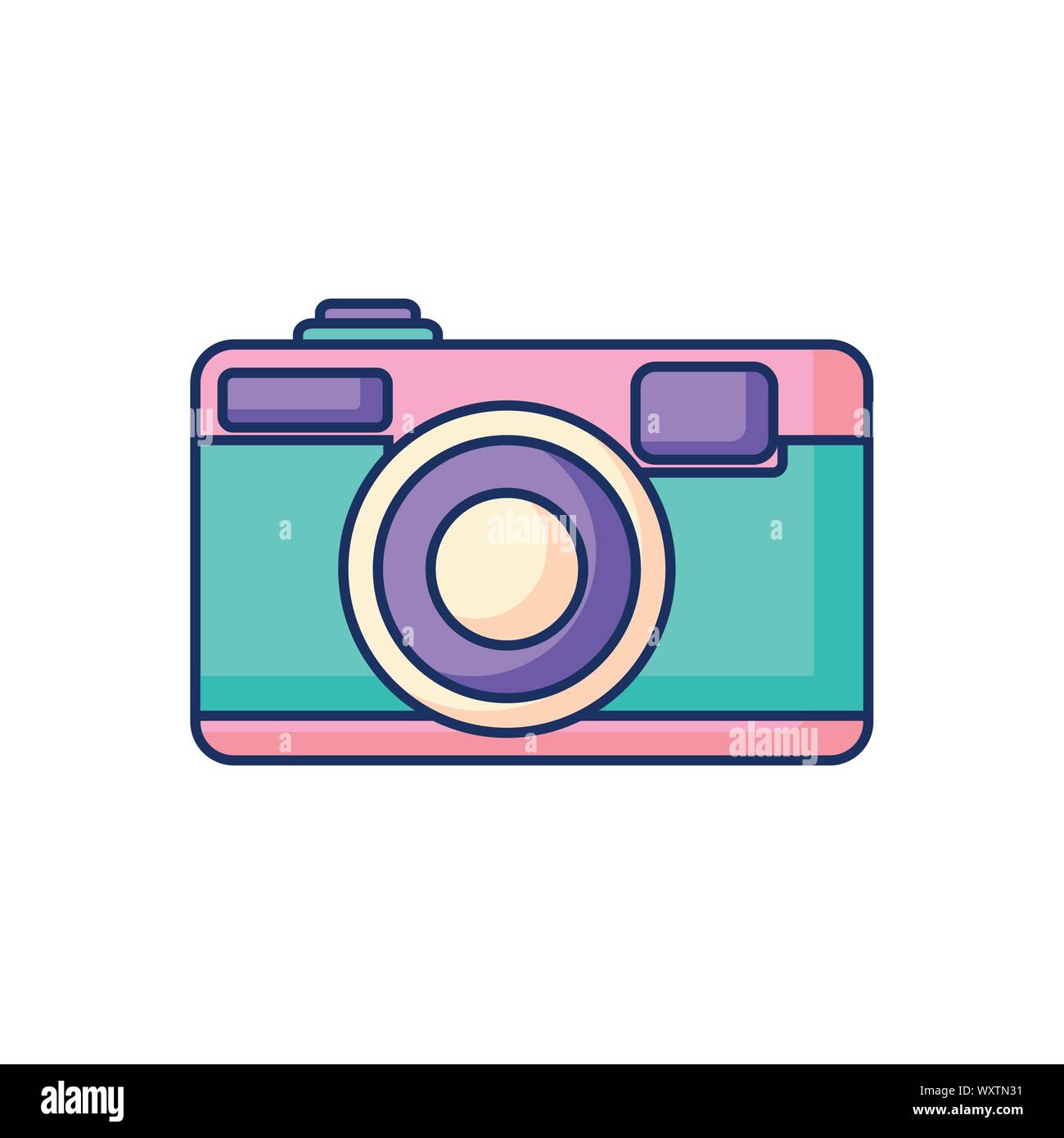 camera retro device with color pastel vector illustration design Stock ...