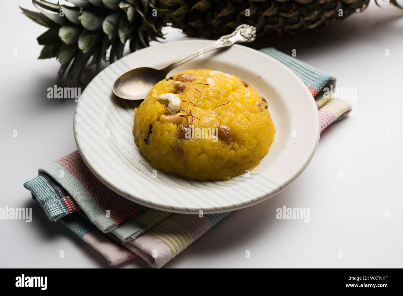 Pineapple sheera or Halwa also known as Ananas keshri shira. Popular ...